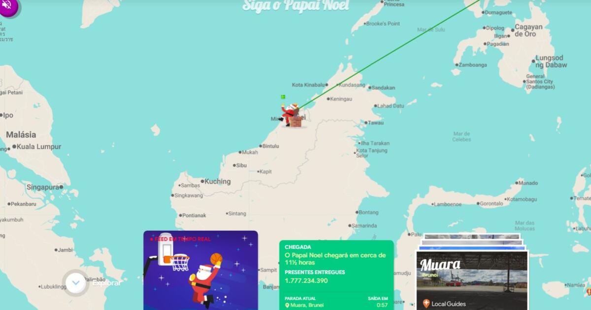Papai Noel inicia viagem pelo mundo; clique e acompanhe o trajeto em ...